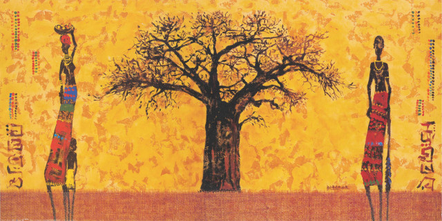 Baobab, uramljena slika 50 x 100 cm