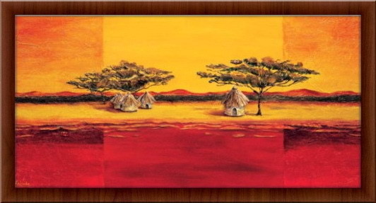 Case in Kenya, uramljena slika 20 x 50 cm i 50x100cm
