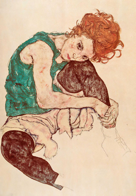 Egon Schiele -donna seduta, uramljena slika 40x50cm i 50x70cm