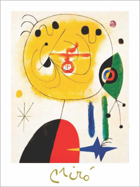 J. Miro, Et fixe les cheveux , uramljena slika 40x50cm