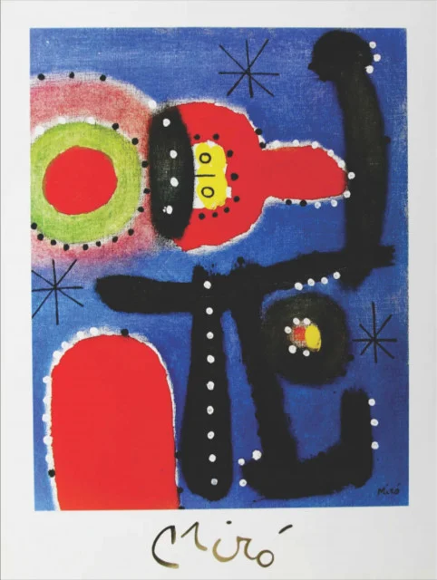 J. Miro, Peinture , uramljena slika 40x50cm