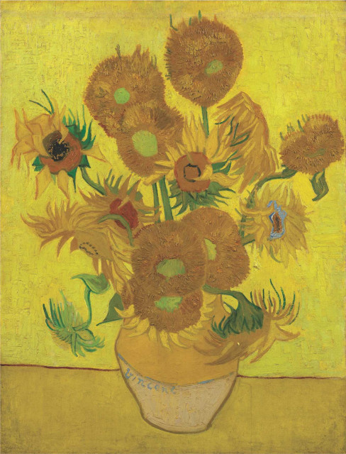 Sunflowers Van Gogh, uramljena slika 70x100cm