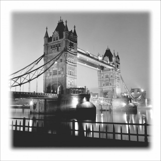 London b/w, uramljena slika 60x60cm