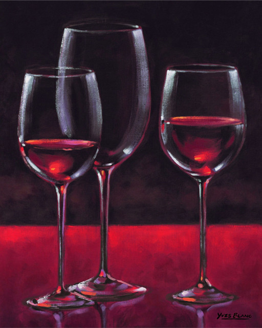 Čaša vina, uramljena slika 60 x 80 cm