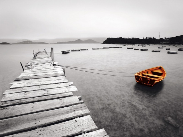 Silver pier, uramljena slika 60x80cm