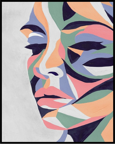 Colorful face masked, uramljena slika 40x50cm i 50x70cm