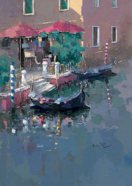 Restoran u Veneciji, uramljena slika 50x70cm