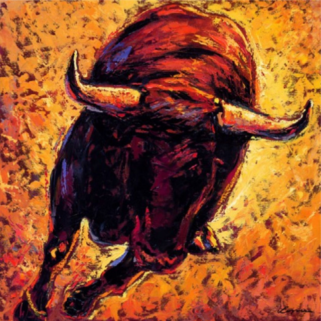 Toro, uramljena slika 70x70cm