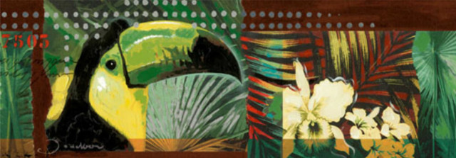 Tucan, uramljena slika 35x100cm