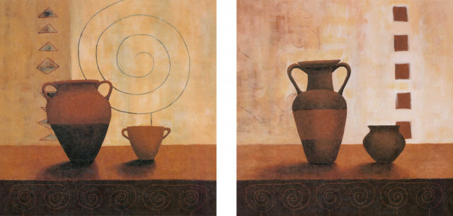 Cupovi, dve uramljene slike 50x50cm svaka