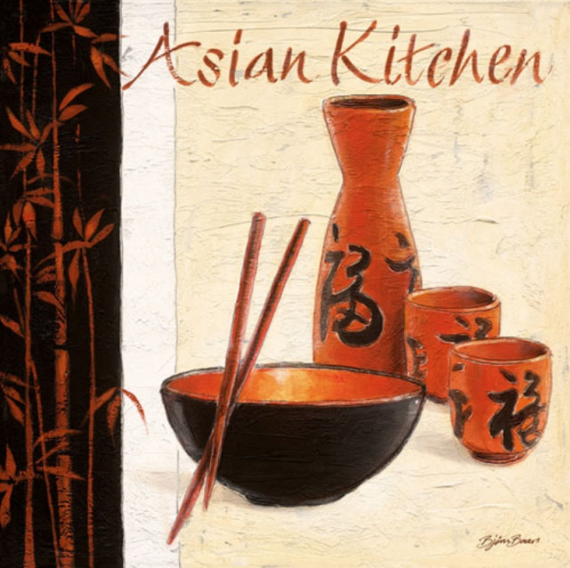 Asian kitchen, uramljena slika 50x50cm