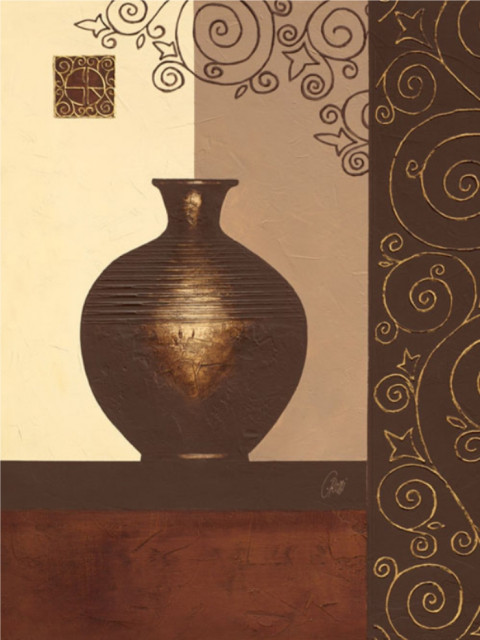Braon vaza, uramljena slika 60x80cm