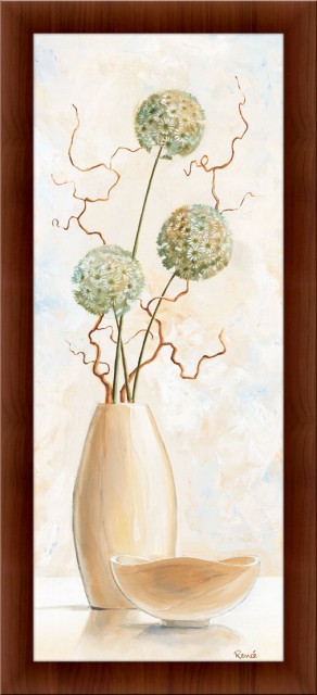 Nezni beli cvetovi, uramljena slika 20x50cm i 30x70cm