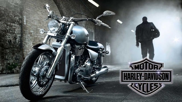 Motor Harley&Davidson, uramljena slika 50x100cm