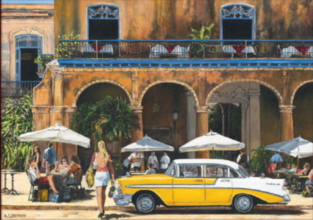 Kafe Kuba, uramljena slika 60x90cm