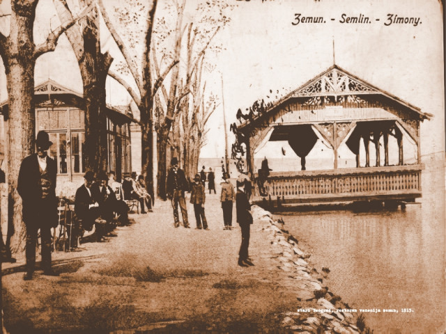 Stari Beograd, restoran venecija Zemun 1913., uramljena slika 30x40cm i 40x50cm