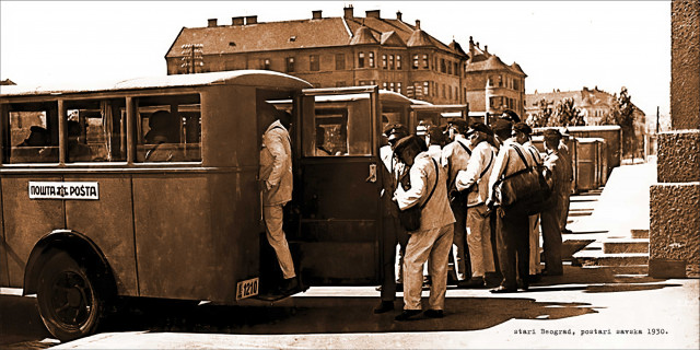 Stari Beograd - Postari Savska 1930., uramljena slika 50x100cm