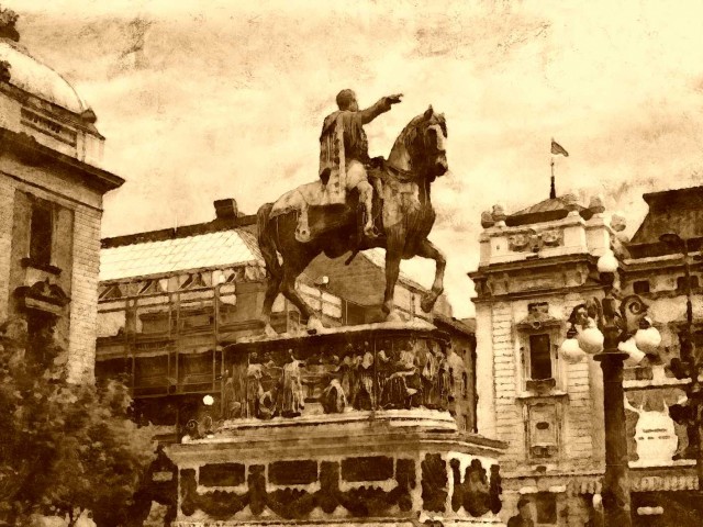 Spomenik Knezu Mihailu, uramljena slika 30x40cm i 40x50cm