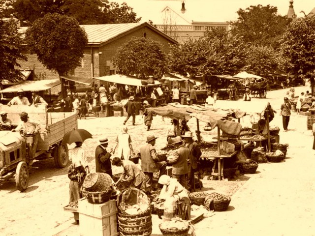 Beogradski Cvetni trg 1929. , uramljena slika 30x40cm i 40x50cm