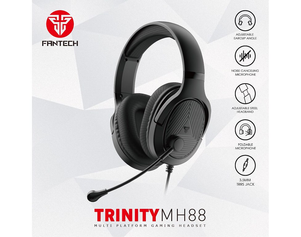 Slusalice Gaming Fantech MH88 Trinity crne