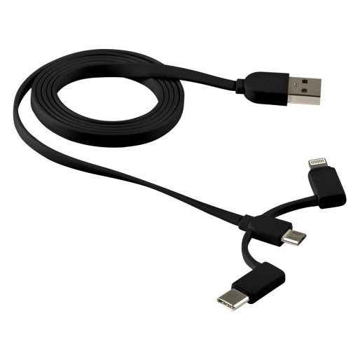 STRADA, USB KABL ZA PUNJENJE 3 U 1, CRNI