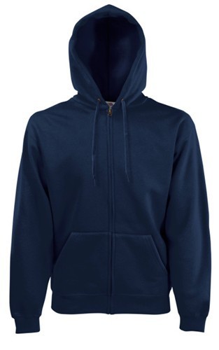 FRUIT OF THE LOOM, CLASSIC HOODED SWEAT JACKET, MUŠKI DUKS SA KAPULJAČOM I CIBZAROM, TAMNO TEGET, L