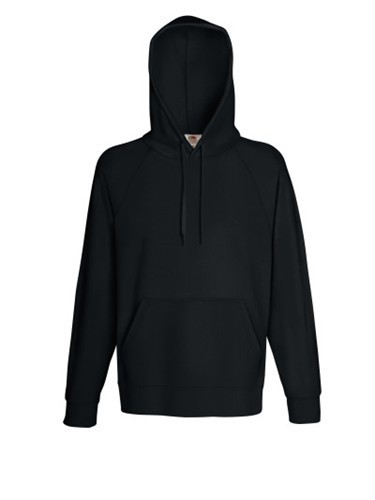 FRUIT OF THE LOOM, LIGHTWEIGHT HOODED SWEAT, MUŠKI DUKS SA KAPULJAČOM, CRNA , S