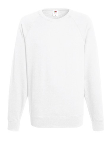 FRUIT OF THE LOOM, LIGHTWEIGHT RAGLAN SWEAT, MUŠKI KLASIČNI DUKS, BELA, L