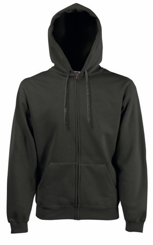 FRUIT OF THE LOOM, PREMIUM HOODED SWEAT JAKNA, UGLJENASTA, L