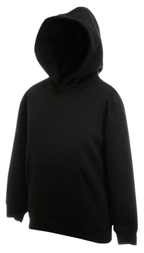 FRUIT OF THE LOOM, KIDS CLASSIC HOODED SWEAT, DUKS ZA DECU SA KAPULJAČOM,CRNA , 9-11