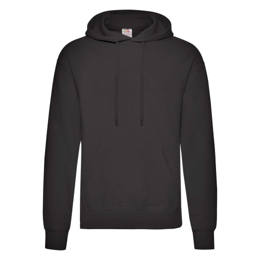 FRUIT OF THE LOOM, CLASSIC HOODED SWEAT, KLASIČNI MUŠKI DUKS SA KAPULJAČOM, CRNA, XL