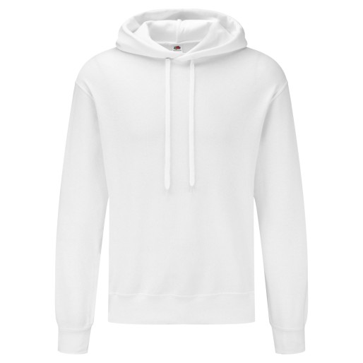 FRUIT OF THE LOOM, CLASSIC HOODED BASIC SWEAT, DUKS SA KAPULJAČOM, BELA