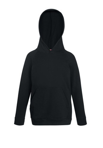 FRUIT OF THE LOOM, KIDS LIGHTWEIGHT HOODED SWEAT, DEČIJA DUKSERICA SA KAPULJAČOM, CRNA, 12-13