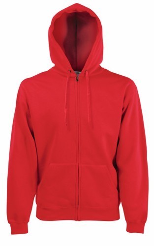 FRUIT OF THE LOOM, PREMIUM HOODED SWEAT JAKNA, CRVENA, M