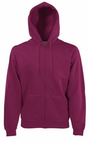 FRUIT OF THE LOOM, PREMIUM HOODED SWEAT JAKNA, BURGUNDI, S