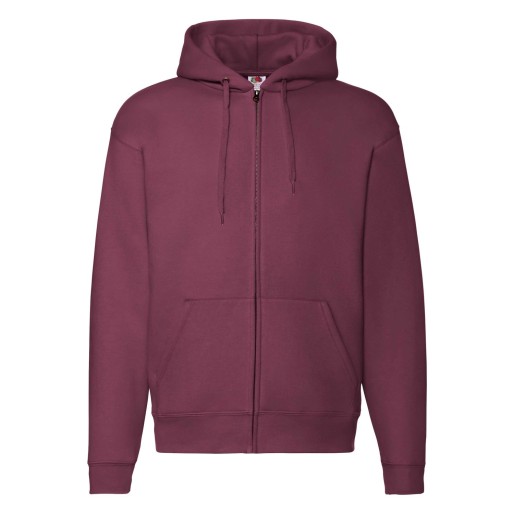 FRUIT OF THE LOOM, PREMIUM HOODED SWEAT JAKNA, BURGUNDI, 2XL