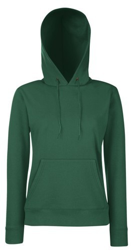 FRUIT OF THE LOOM, LADIES CLASSIC HOODED SWEAT, DUKS SA KAPULJAČOM ZA ŽENE, ŠUMSKO ZELENA, XS