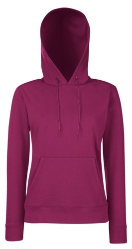 FRUIT OF THE LOOM, LADIES CLASSIC HOODED SWEAT, DUKS SA KAPULJAČOM ZA ŽENE, BURGUNDI, M