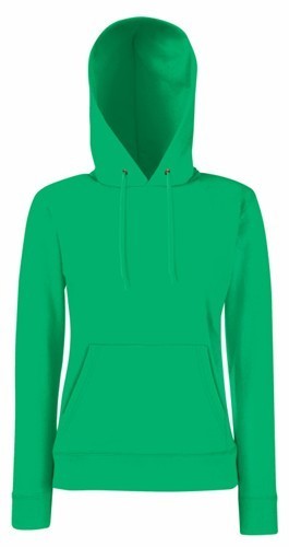 FRUIT OF THE LOOM, LADIES CLASSIC HOODED SWEAT, DUKS SA KAPULJAČOM ZA ŽENE, KELLY ZELENA, XS