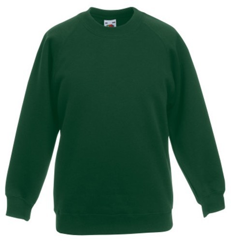 FRUIT OF THE LOOM, KIDS CLASSIC RAGLAN SWEAT, DUKS ZA DECU, ŠUMSKA ZELENA, 14-15