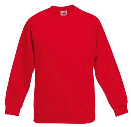 FRUIT OF THE LOOM, KIDS CLASSIC RAGLAN SWEAT, DUKS ZA DECU, CRVENA, 12-13