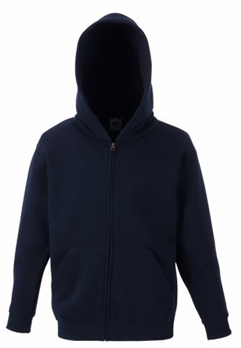 FRUIT OF THE LOOM, KIDS CLASSIC HOODED SWEAT JACKET, DUKS ZA DECU SA KAPULJAČOM I CIBZAROM,TAMNO TEGET , 12-13