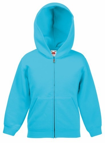 FRUIT OF THE LOOM, KIDS CLASSIC HOODED SWEAT JACKET, DUKS ZA DECU SA KAPULJAČOM I CIBZAROM,AZURNO PLAVA , 12-13