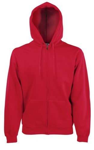 FRUIT OF THE LOOM, CLASSIC HOODED SWEAT JACKET, MUŠKI DUKS SA KAPULJAČOM I CIBZAROM, CRVENA, M