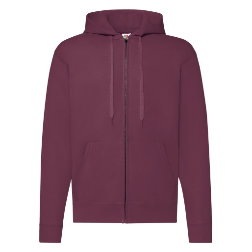 FRUIT OF THE LOOM, CLASSIC HOODED SWEAT JACKET, MUŠKI DUKS SA KAPULJAČOM I CIBZAROM,BURGUNDI , S