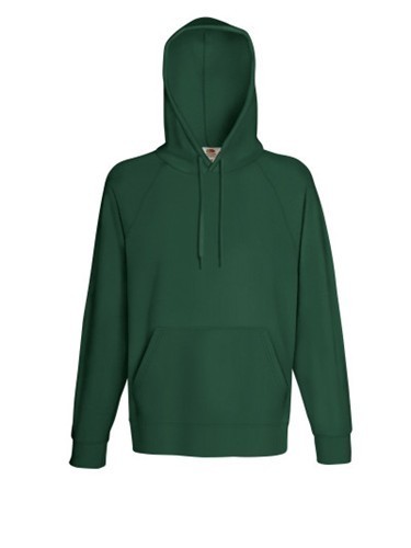 FRUIT OF THE LOOM, LIGHTWEIGHT HOODED SWEAT, MUŠKI DUKS SA KAPULJAČOM, TAMNO ZELENA , L