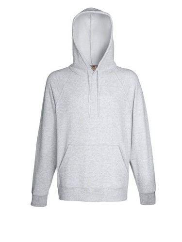 FRUIT OF THE LOOM, LIGHTWEIGHT HOODED SWEAT, MUŠKI DUKS SA KAPULJAČOM, PEPELJASTO SIVA , S