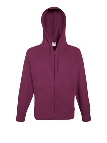 FRUIT OF THE LOOM, LIGHTWEIGHT HOODED SWEAT JACKET, MUŠKI DUKS SA KAPULJAČOM, BURGUNDI, 2XL