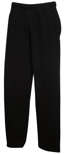 FRUIT OF THE LOOM, CLASSIC OPEN HEM JOG PANTS, RAVNA TRENERKA, CRNA, 2XL