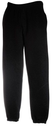 FRUIT OF THE LOOM, PREMIUM ELASTICATED CUFF JOG PANTS, PREMIUM TRENERKA SA RANFLOM, ,CRNA